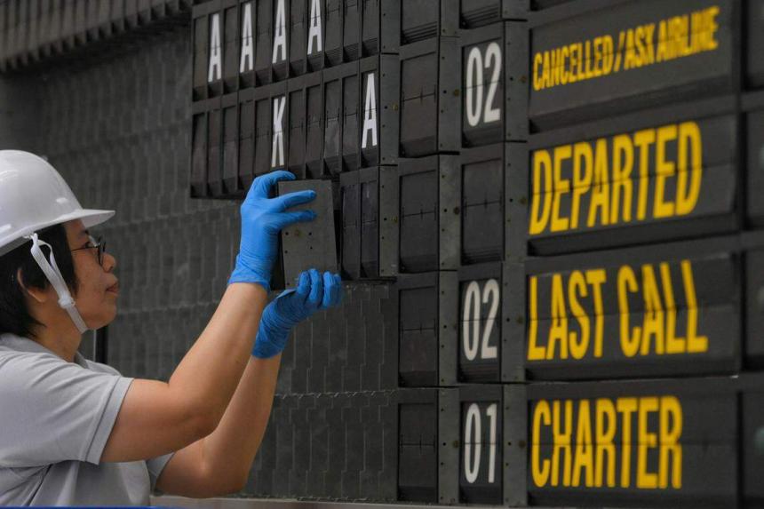 Retired flip board from Changi Airport’s Terminal 2 to go on display at ...