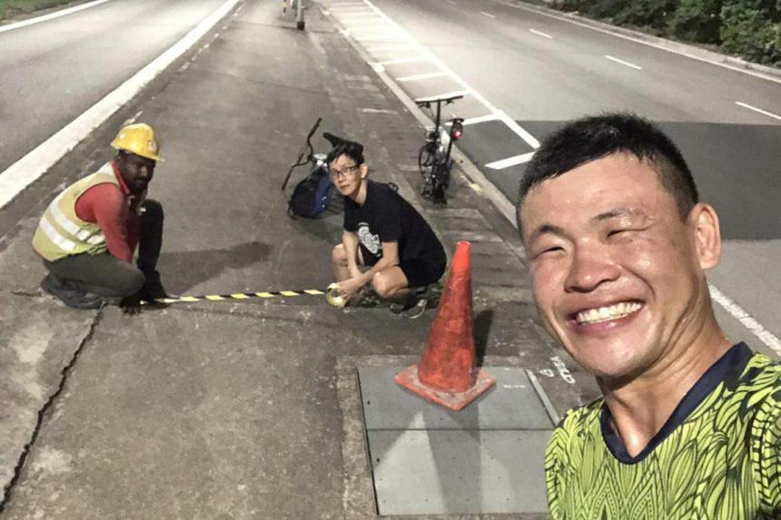 Barrier put up on road divider in Telok Blangah Road after cyclist fell ...