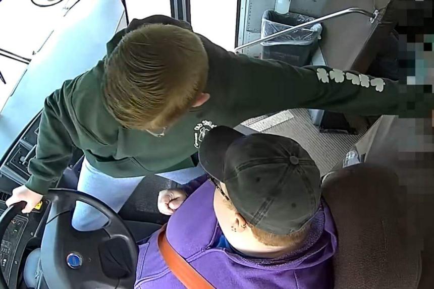 13-year-old Michigan schoolboy steers school bus to safety after driver passes out | The Straits ...
