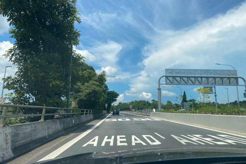 Resurfaced road, calming measures improve safety on KJE-BKE slip road | The Straits Times