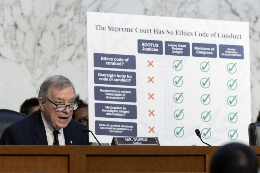 Democrats push for US Supreme Court ethics code | The Straits Times