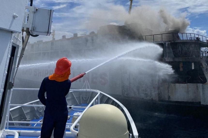 Fire hits vessel off Tagbilaran City port in Philippines; 132 rescued ...