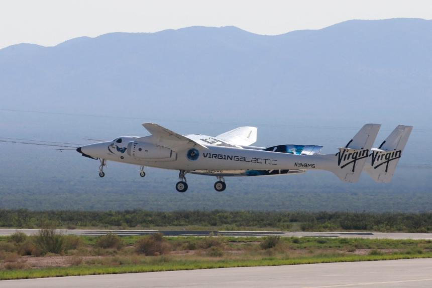Virgin Galactic rocket plane carried aloft for commercial launch to ...
