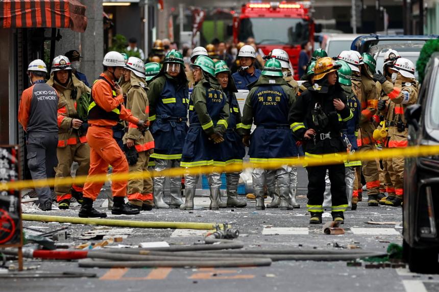 4 injured after explosion, fire in downtown Tokyo | The Straits Times