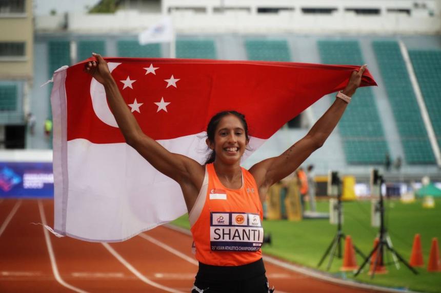 Shanti Pereira wins 200m for double gold at Asian championships | The Straits Times