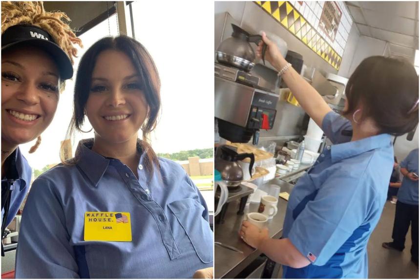 Singer Lana Del Rey spotted waitressing at fast-food restaurant in US ...