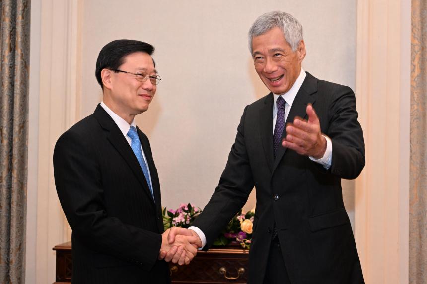 Singapore, HK share ‘close relationship’, says PM Lee during HK leader John Lee’s first official ...