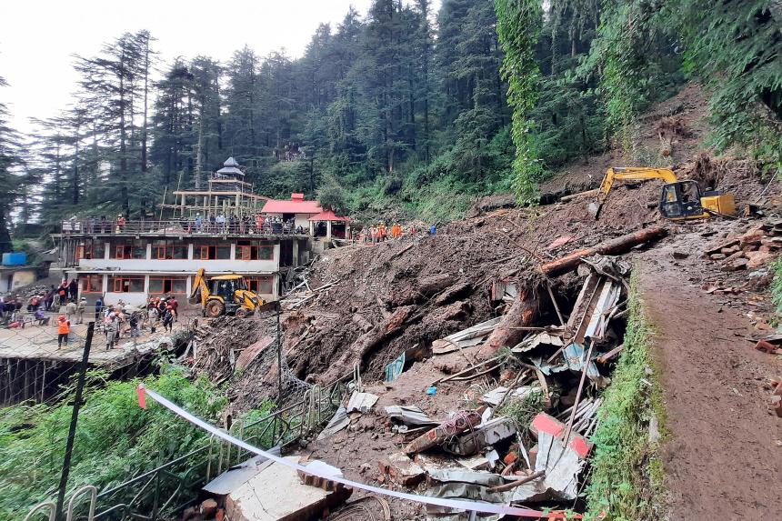 Landslide destroys buildings in north Indian mountains | The Straits Times