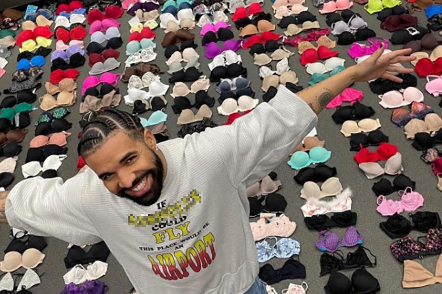 Drake flaunts massive bra stockpile collected from concert tour | The ...