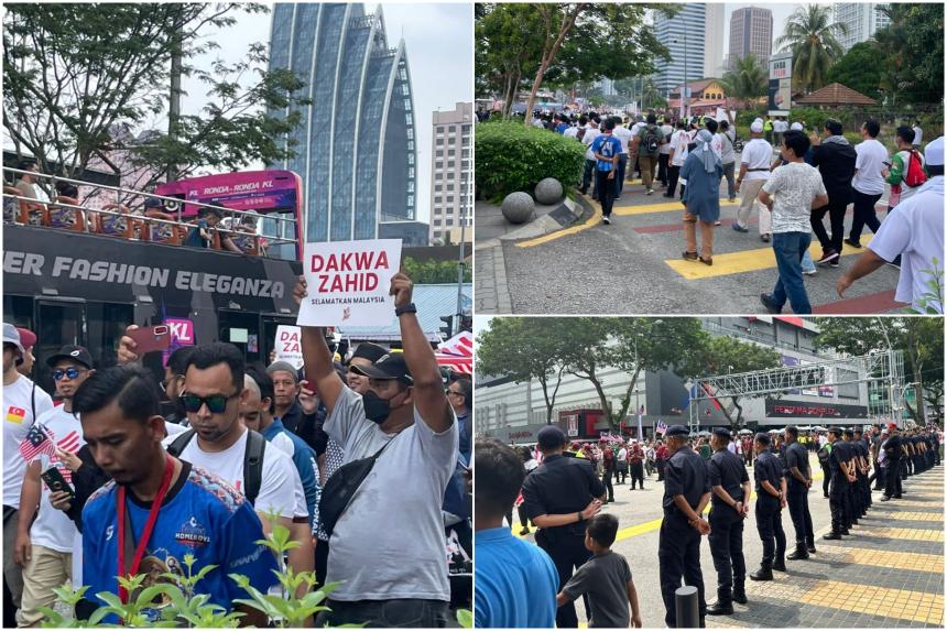 Protest rally held in Kuala Lumpur over charges against Zahid being ...