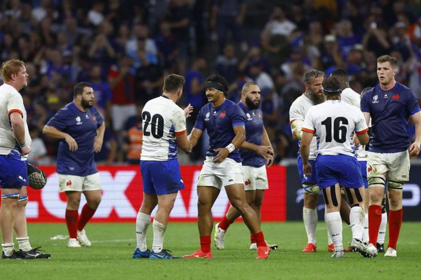 France thrash Namibia 96-0 but worry over Dupont injury | The Straits Times