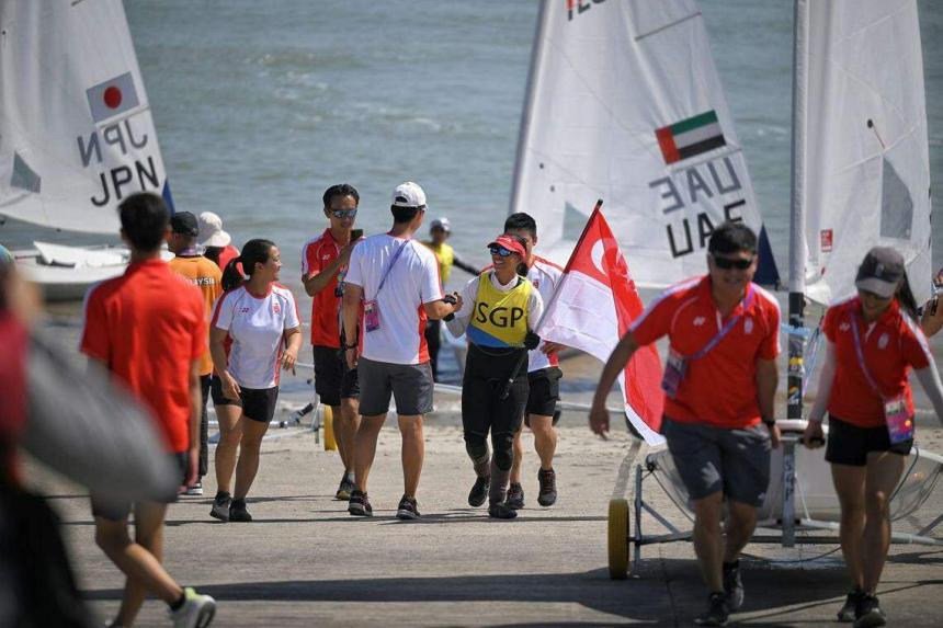 Double joy for Singapore as kitefoiler Maximilian Maeder and sailor ...