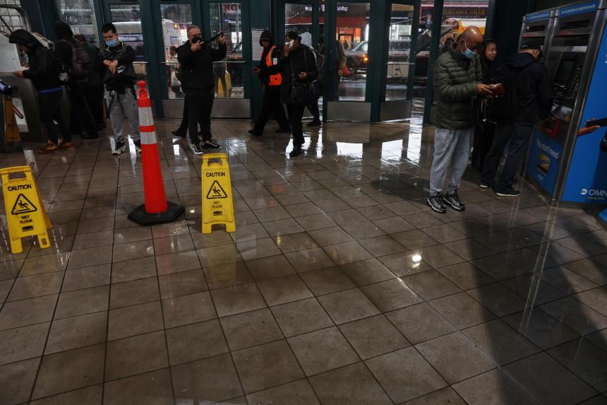 New York subways disrupted as more heavy rain triggers flooding | The ...