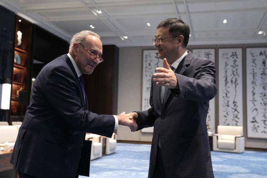 Visiting China, US Senate Majority Leader Chuck Schumer urges fair ...