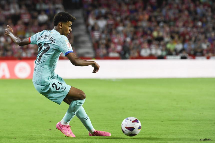 Barcelona’s 16-year-old Lamine Yamal becomes La Liga’s youngest scorer in 2-2 draw at Granada ...