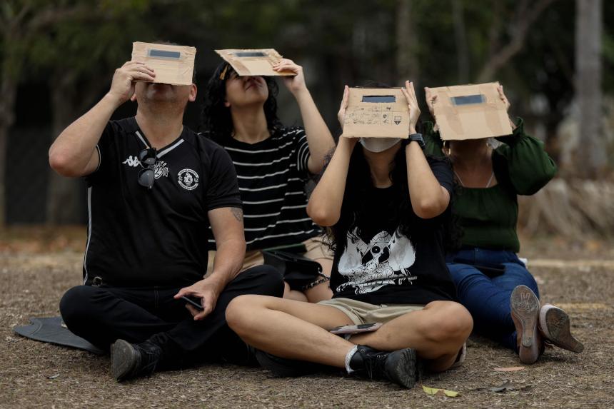 Skygazers watch ‘ring of fire’ eclipse over Western Hemisphere | The ...