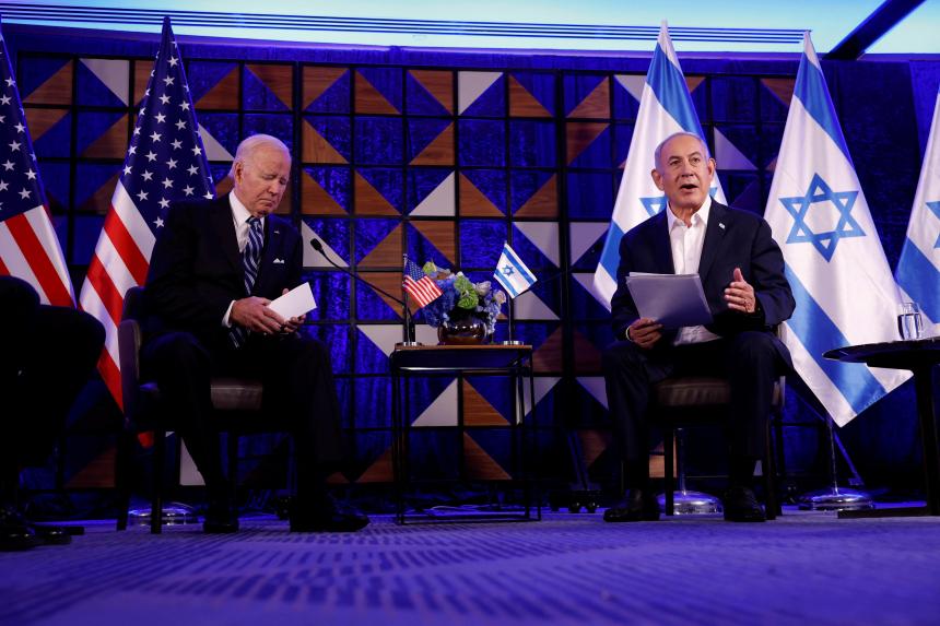 In Tel Aviv, Biden reassures Israel, addresses Palestinian suffering ...