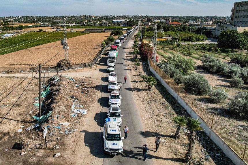 First emergency convoy reaches Gaza; Israel says it will intensify ...