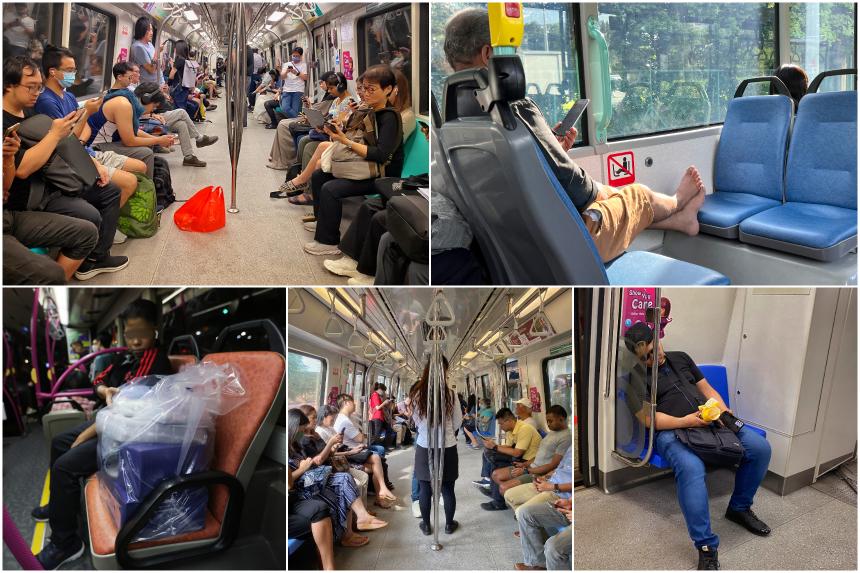 Bad commuter etiquette: Blasting videos, hogging poles among S’poreans ...