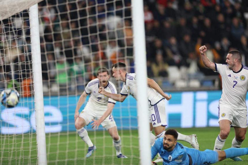 Lawrence Shankland late goal saves Scotland in Georgia | The Straits Times