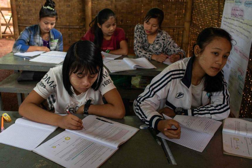 Myanmar’s displaced pray and teach under deadly skies | The Straits Times
