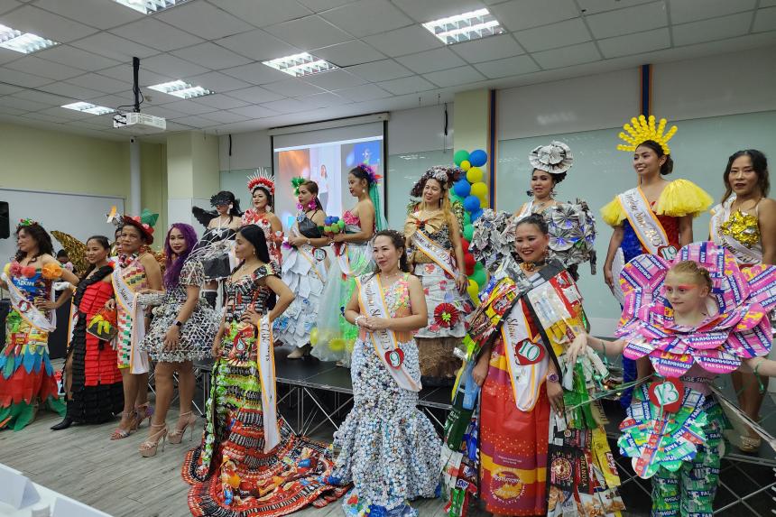 Filipino maids model works of couture art they create from household ...