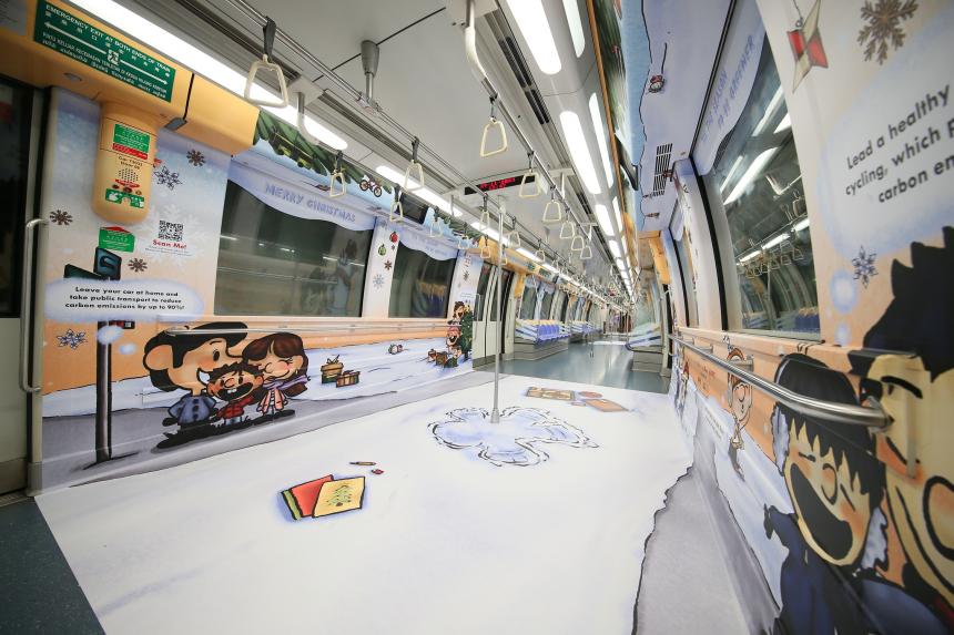 LTA launches Christmas-themed trains, stations and buses | The Straits ...
