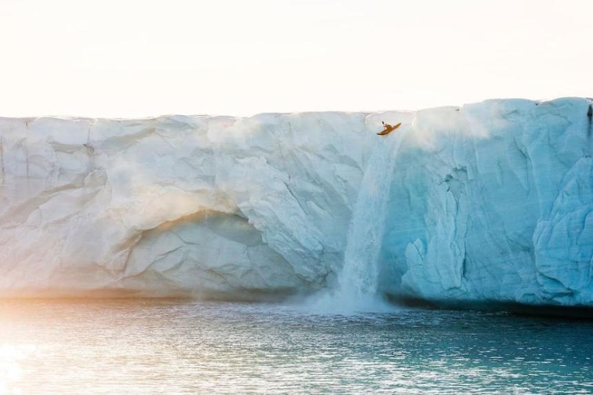 Kayaking adventurer completes biggest descent of glacial waterfall ...