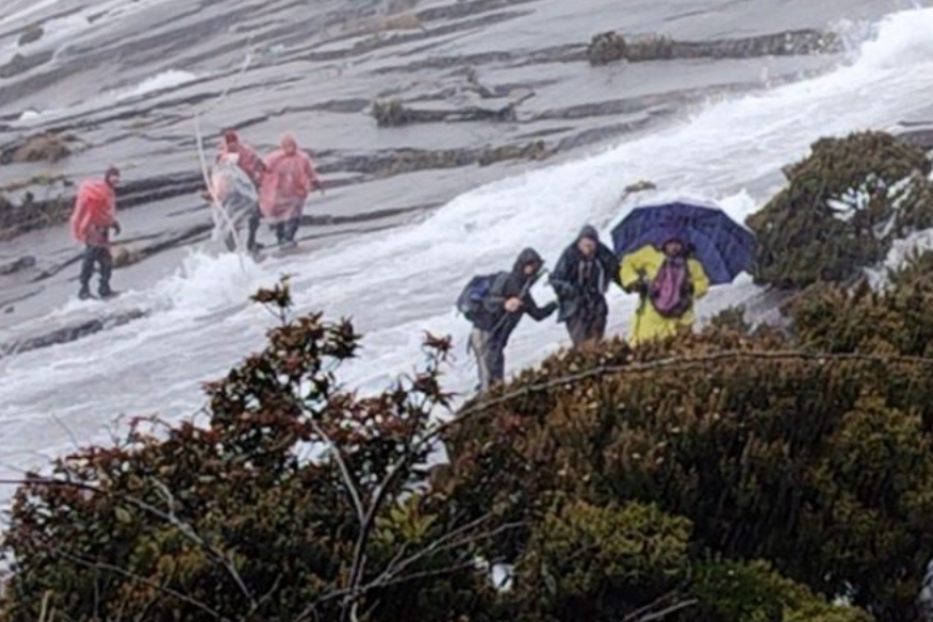 Climbers evacuated from Mount Kinabalu as heavy rain turns summit trail ...