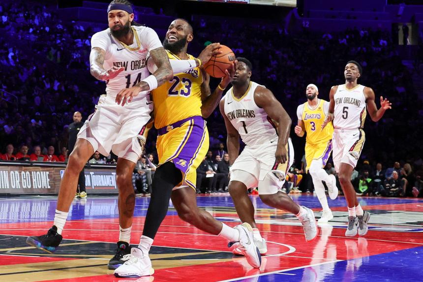LeBron James fuels Lakers to set up NBA Cup final showdown with Pacers ...