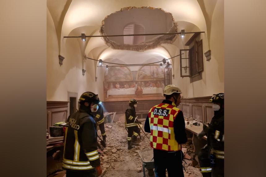 Floor collapses during wedding reception at 15th-century building in ...