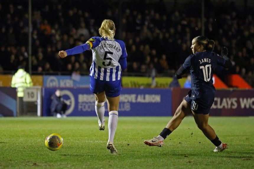 James strikes twice as Chelsea thrash Brighton in WSL | The Straits Times