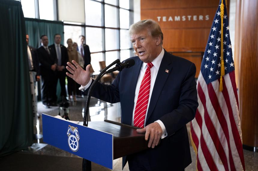 Trump meets Teamsters in fight with Biden over possibly crucial union ...