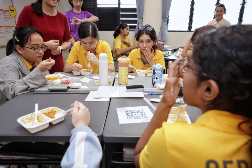 Total Defence Day: Students try ready-to-eat meals to simulate food ...