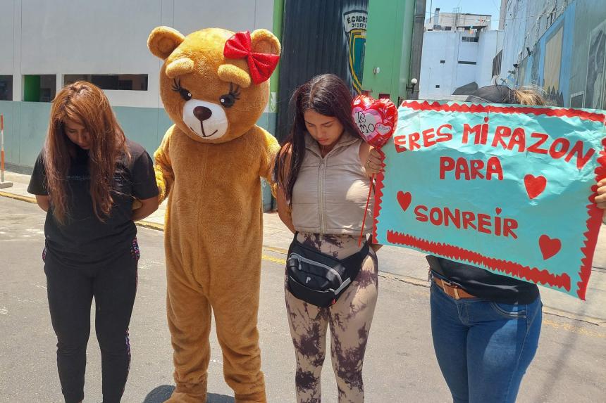 Peru cop goes undercover as giant teddy bear in Valentine’s Day drug ...
