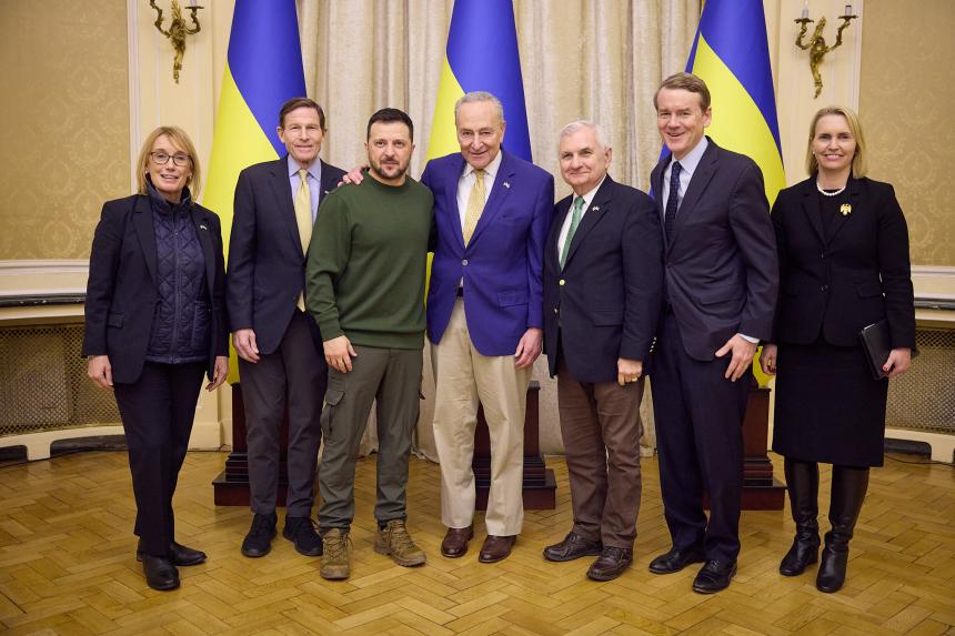 Senate leader Chuck Schumer visits Ukraine amid US Congress aid impasse ...