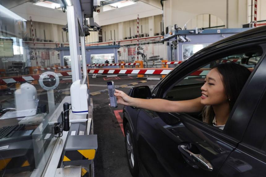 QR code immigration clearance for travellers in cars at Tuas, Woodlands ...