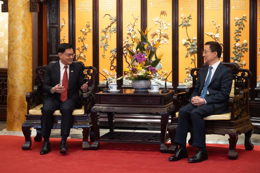 ‘Good and old friends’: DPM Heng meets China’s Vice-President Han Zheng ...