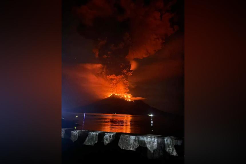 Hundreds evacuated after Indonesia’s Ruang volcano erupts | The Straits ...