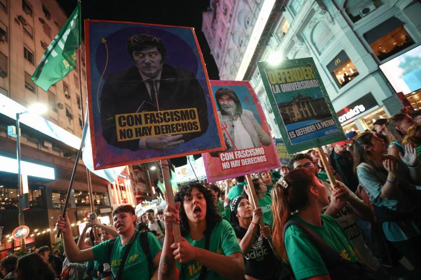 Argentina's Milei faces biggest protest yet as students march over ...