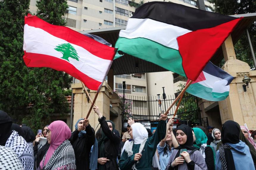 Lebanese students stage rare university protest against Israel | The ...