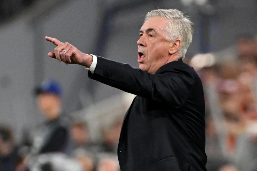 Carlo Ancelotti unhappy with Real Madrid’s attitude in Champions League draw at Bayern Munich ...