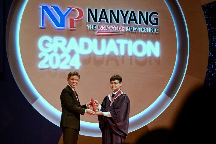 After multiple attempts to enter NYP, he graduates from the poly with ...