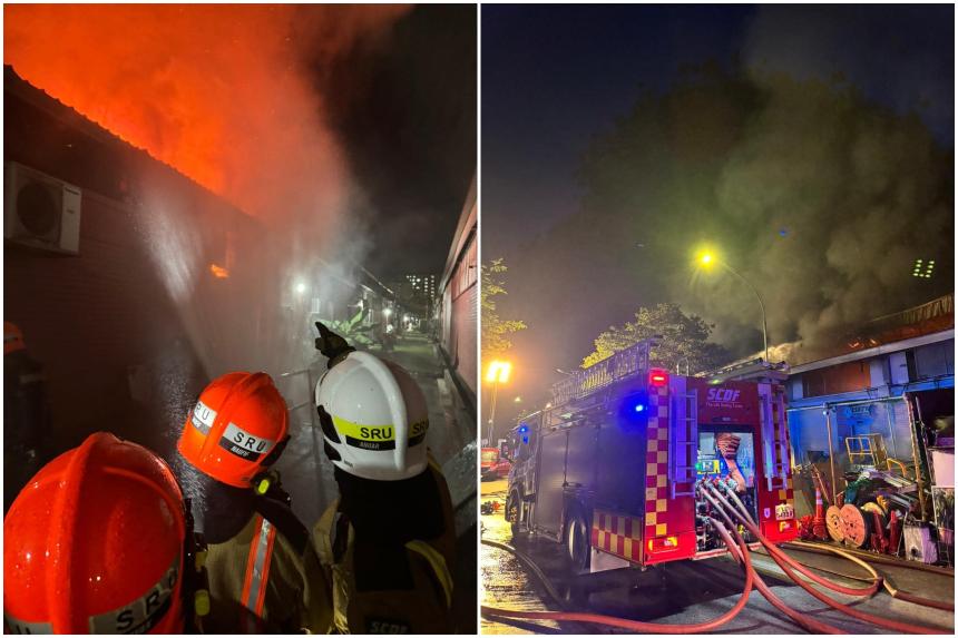 Fire breaks out at Toa Payoh Industrial Park; one firefighter taken to ...