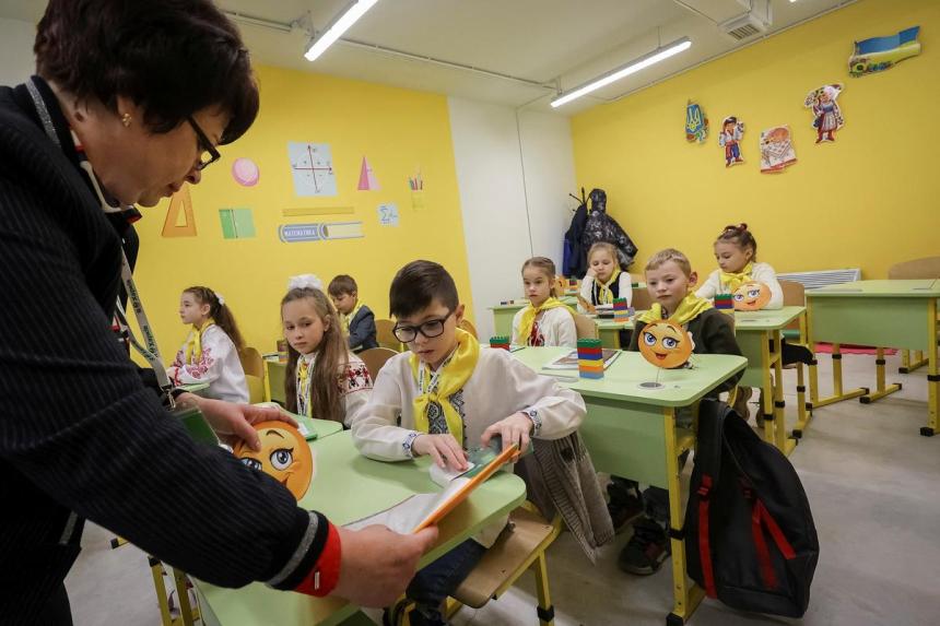 Kids descend to the bunker at Ukraine's first underground school | The ...