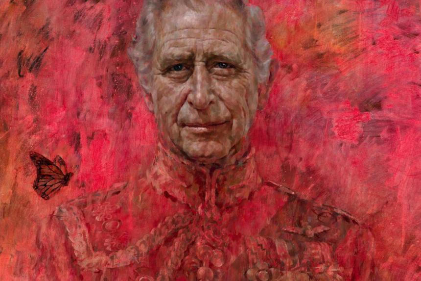 King Charles unveils his first portrait since coronation | The Straits ...