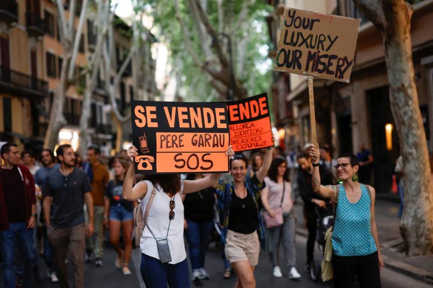 Thousands protest against mass tourism in Spain's Balearic Islands ...