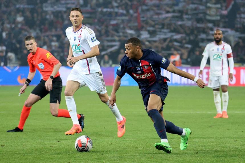 PSG beat Lyon 2-1 to win French Cup final in Mbappe's farewell appearance | The Straits Times