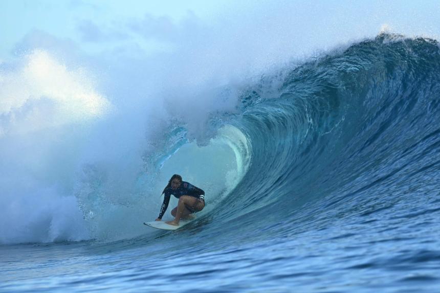 Estanguet and protesters give modified Olympic surfing judges’ tower ...