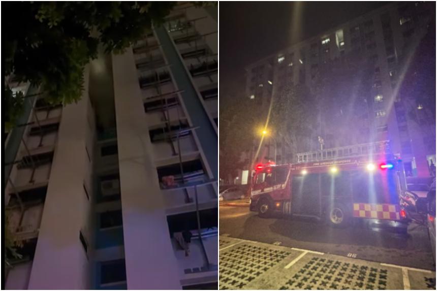 100 residents evacuated from Bedok HDB block after fire breaks out in ...